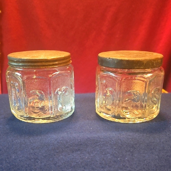 Other | Vintage 195s Barbasol Shaving Cream Glass Jars With Metal Lids ...